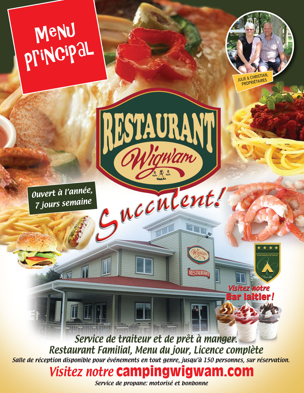 Restaurant du Camping Wigwam service de restauration