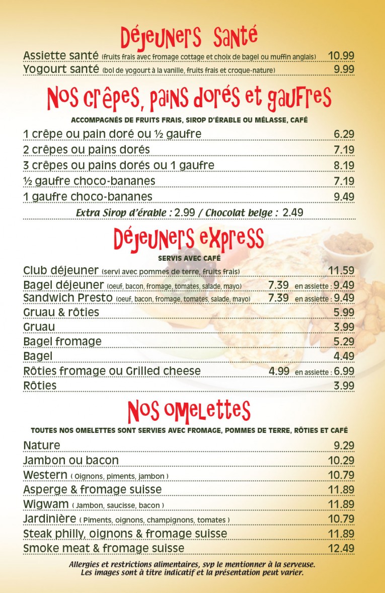 Restaurant du Camping Wigwam service de restauration