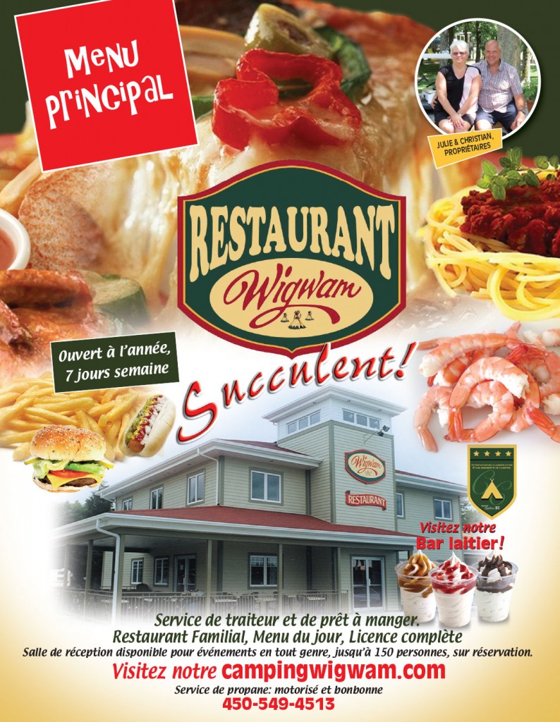 Restaurant du Camping Wigwam service de restauration