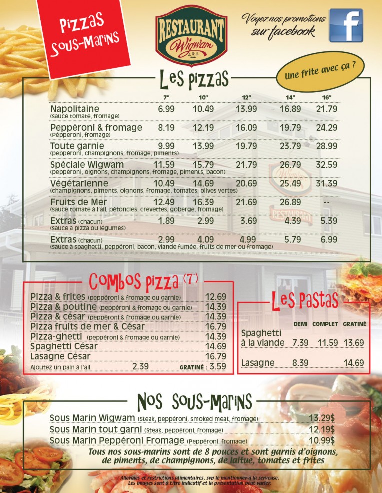 Restaurant du Camping Wigwam service de restauration